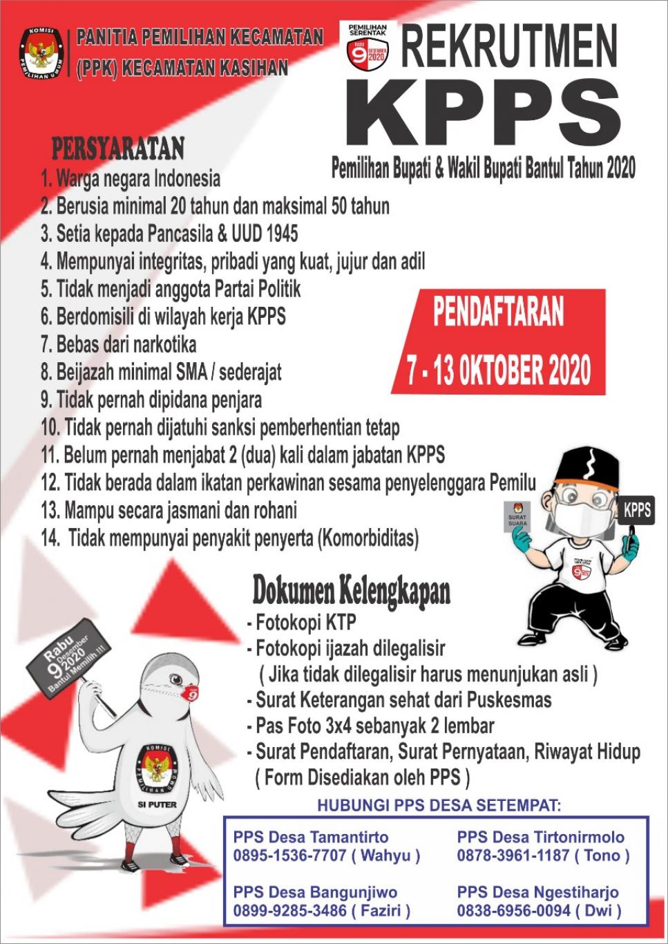 Lowongan KPPS Pada Pilkada 2020 - Website Kalurahan Ngestiharjo